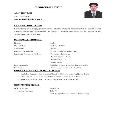 Arun resume | DOC