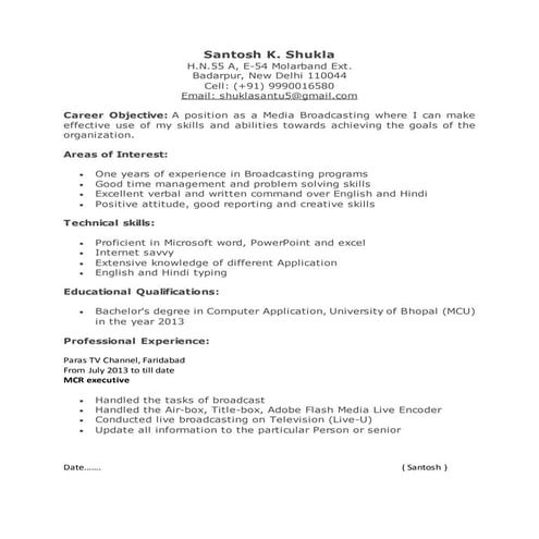 Santosh new resume | DOCX