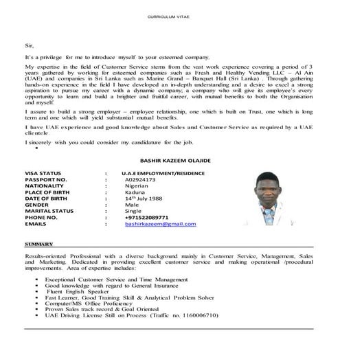 Bashir Cv | DOCX
