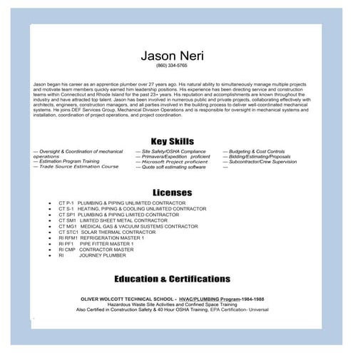 Jason's Resume 2015 | DOC