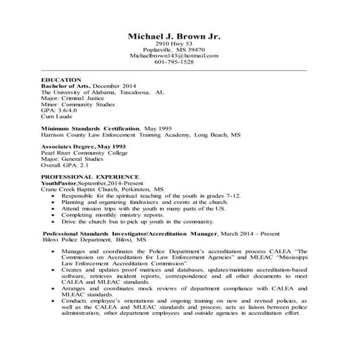 Michael Brown Resume Final | DOCX