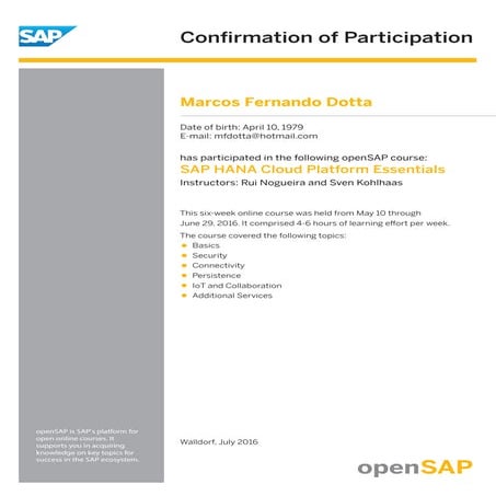 hcp1-ConfirmationOfParticipation | PDF | Computing | Technology & Computing