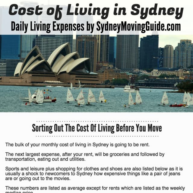 Cost of Living in Sydney - Daily Expenses | PDF