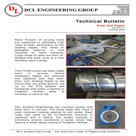 Tech Bulletin DCLEG - 81111 Pulp and Paper | PDF