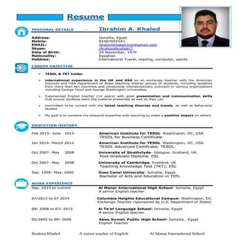Ibrahim Khaled Resume | PDF | Professional School | Postgraduate Education