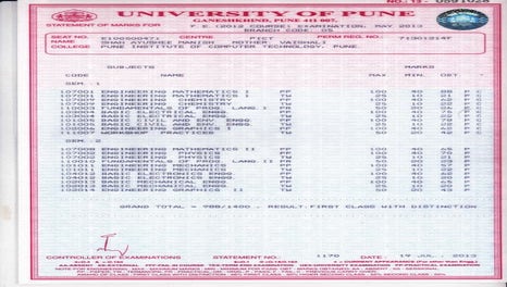 MCA(Marksheet) | PDF