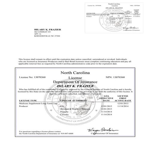 P&C-L&H&MedSup NC | PDF