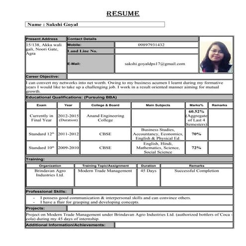 sakshi's resume | PDF