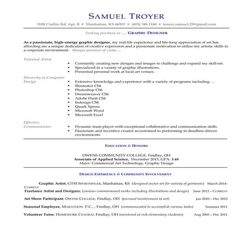 Samuel Troyer Resume1 | DOC