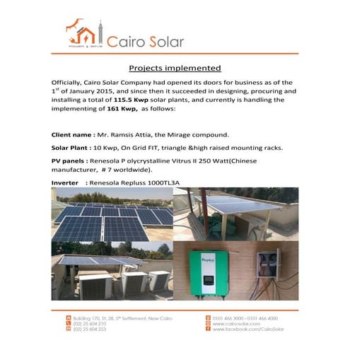 Cairo Solar projects | PDF