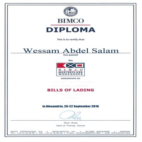 BIMCO - Bill Of Lading DIPLOMA | PDF