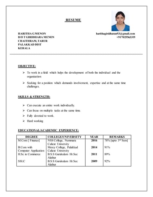 Anitha General Resume | PDF