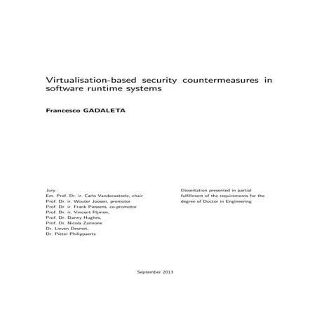 Virtualisation-based security countermeasures in software runtime ...