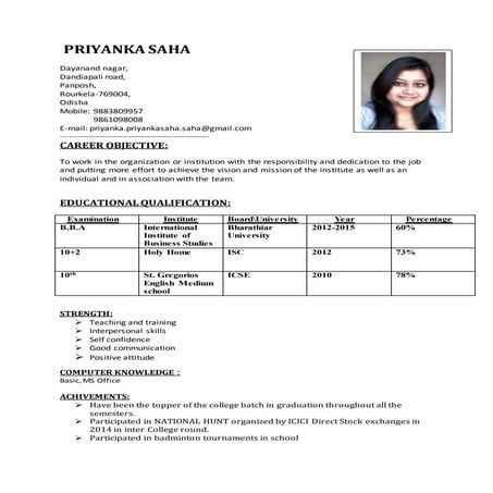 Priyanka cv updated | PDF