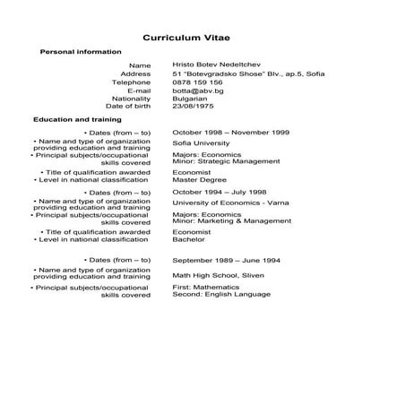 Cv Nadya Ivanova | PDF