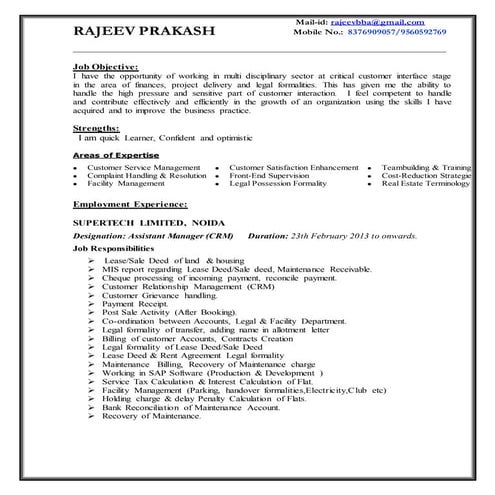 RAJEEV PRAKASH final cv | DOCX | Business Administration | Business