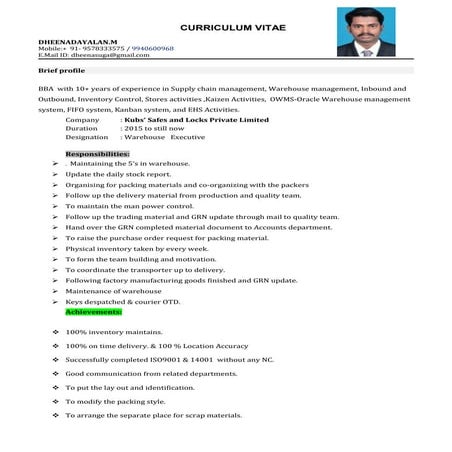 Resume Dheen (2) | DOC
