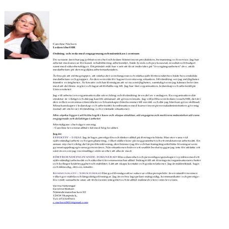 Personligt brev 201510-16 | PDF