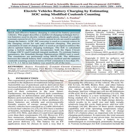 Electric Vehicles Battery Charging By Estimating Soc Using Modified 0229