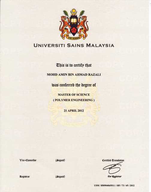 University of Western Sydney Completion Letter | PDF
