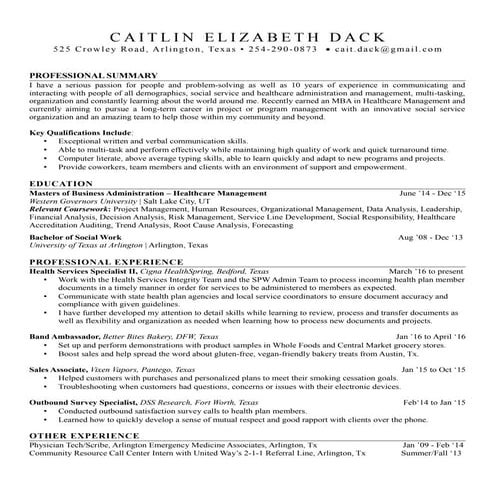 Program Specialist I RESUME | DOC