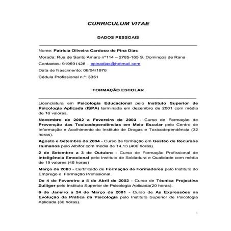 CV Patrícia | PDF
