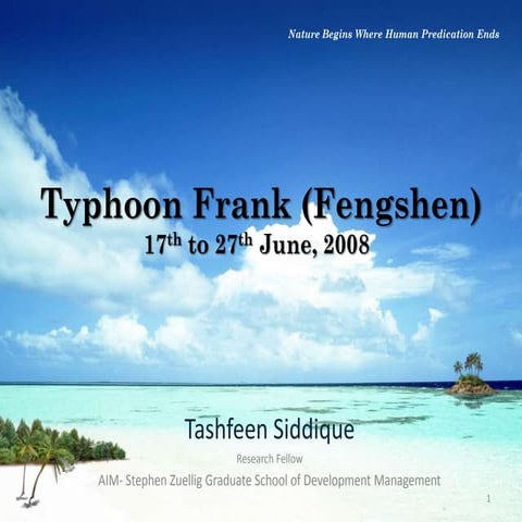 Typhoon Frank (Fengshen)-Tashfeen | PPT