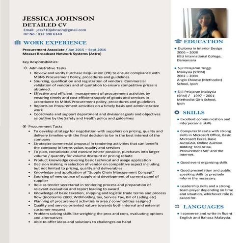 Jessica J CV Detailed | PDF