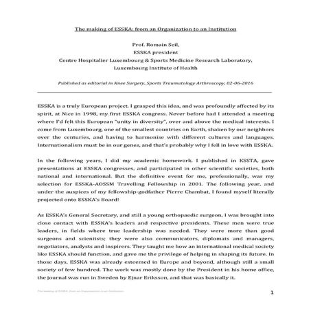 The making of ESSKA | PDF