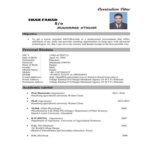 fahad cv 1 | PDF