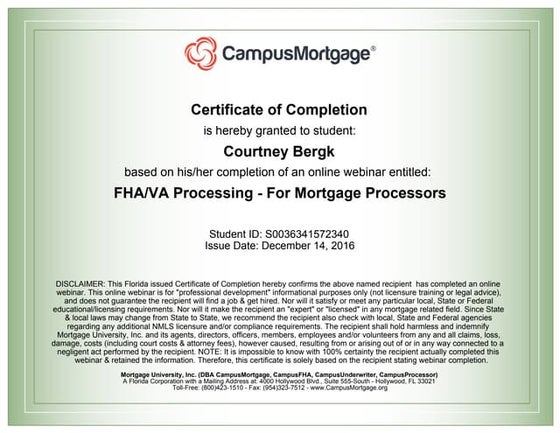 Certificate Of Master Mortgage Underwriter | PPT