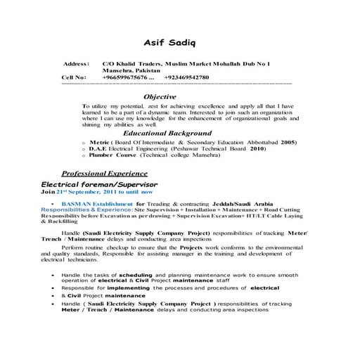 Ahmed Mubarak CV FloorMan | PDF