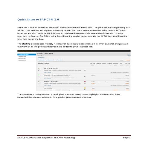 SAP CPM-BW Solution Overview | PDF