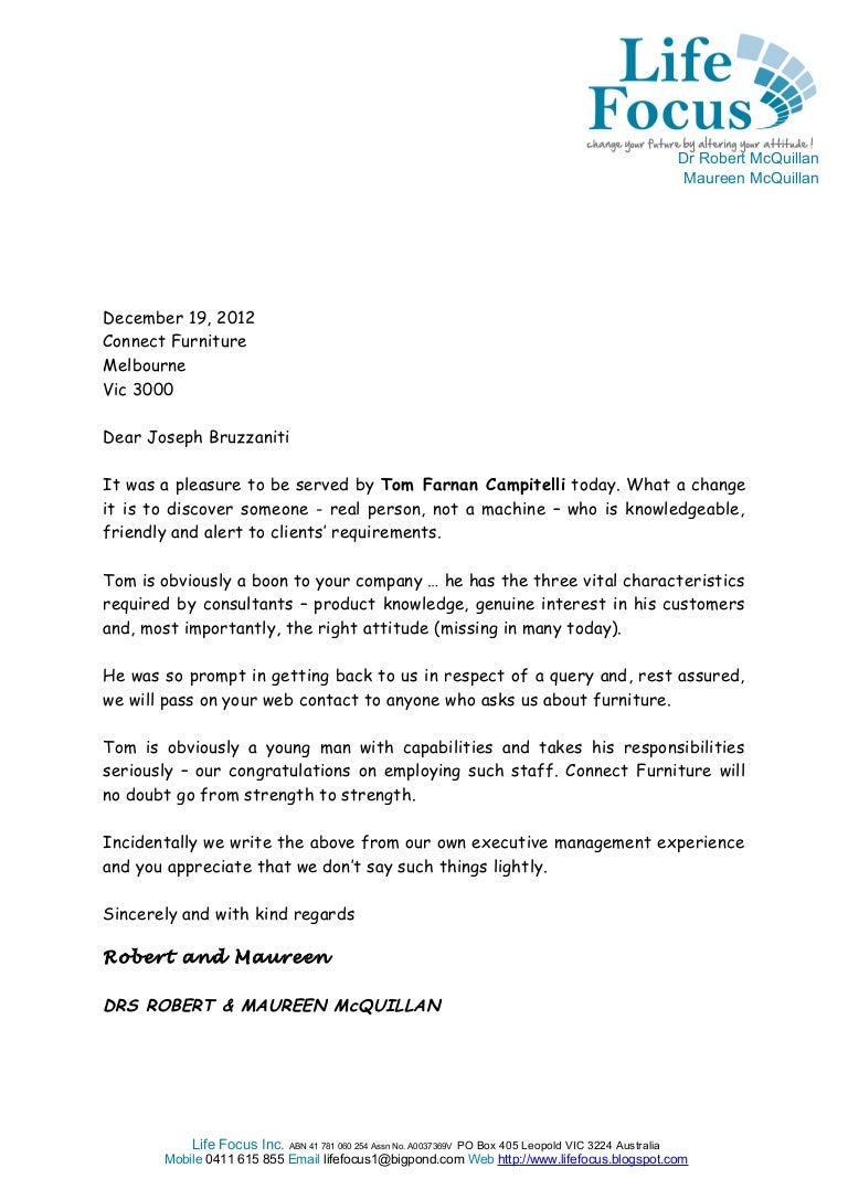 Letter of Recommendation