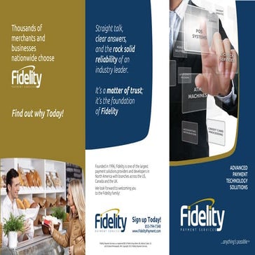 Fidelity Payment Brochure 2015 | PDF | Credit Cards | Personal Debt