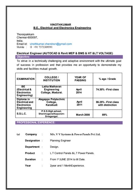 ELECTRICAL DESIGN ENGINEER LT & HT PANELS | PDF | Civil Engineering ...