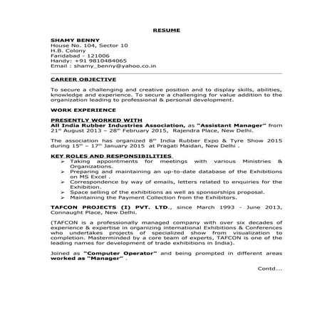Shamy Resume | DOC