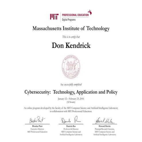MIT Certificate | PDF