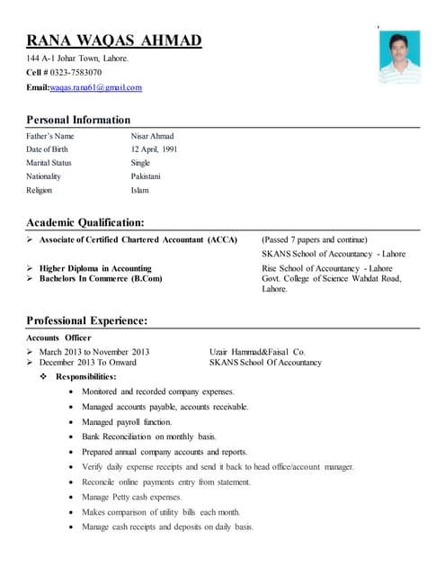 Resume of Hussain Raza updated | PDF