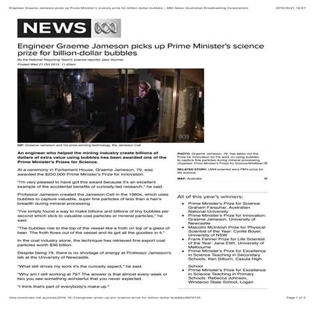 Jameson Cell article -GJ award (Oct 2015) | PDF