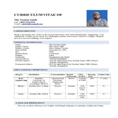 Sakib cv | DOCX