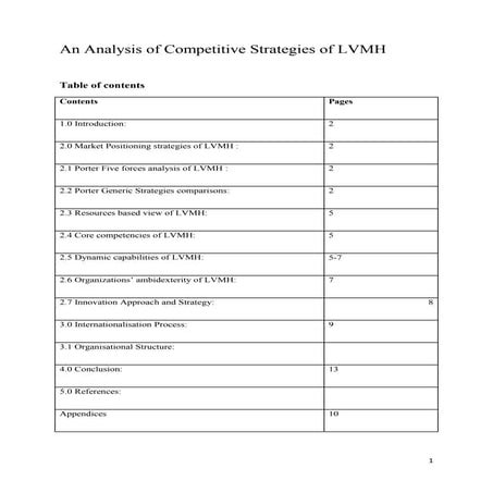 Competitive Stategies of LVMH | PDF