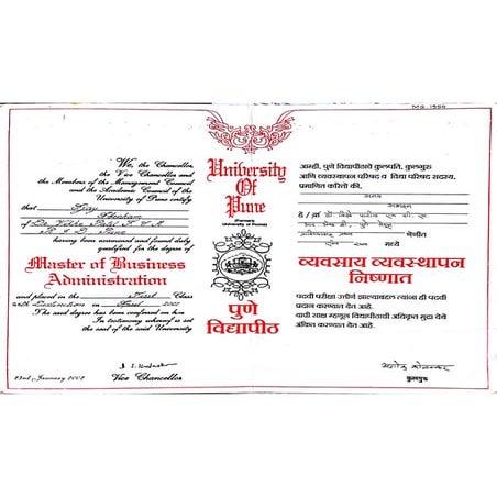 MBA Certificate -Authenticated | PDF