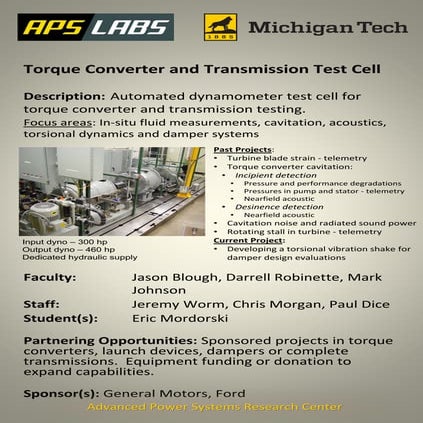 APSRC Torque Converter and Transmission Test Cell | PPTX
