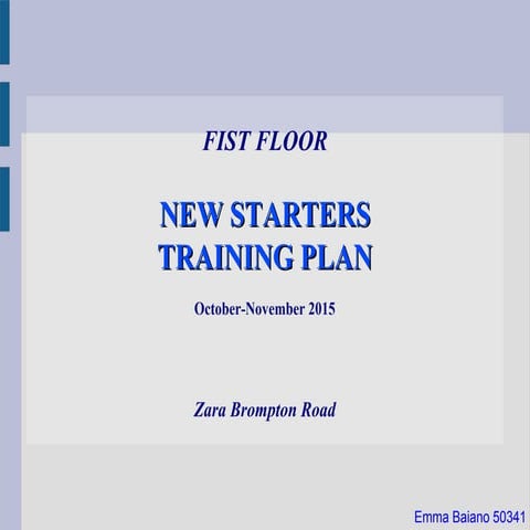 NEW STARTERS PLAN | PPT