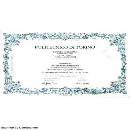 Pratik Rao - 2nd Level Master Degree | PDF