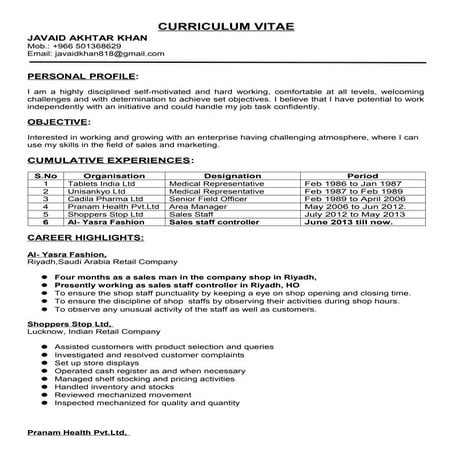JAVAID-AKHTAR-KHAN-CV | DOC
