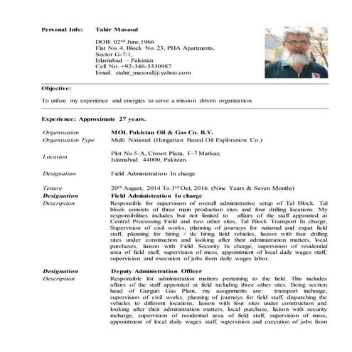 tahir masood-cv-update-2016 | PDF