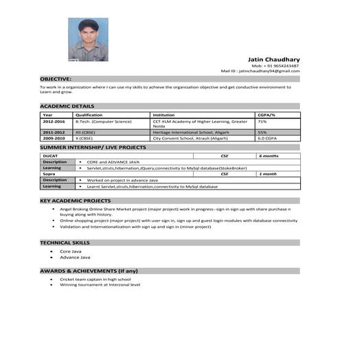 Jatin Chaudhary_Resume | PDF