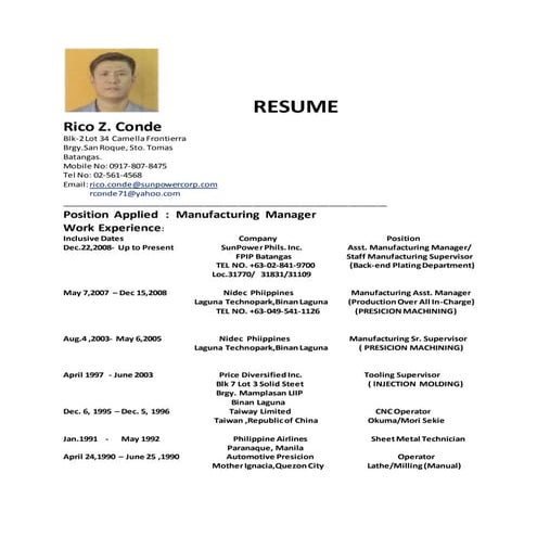 RESUME Rico Conde | DOCX